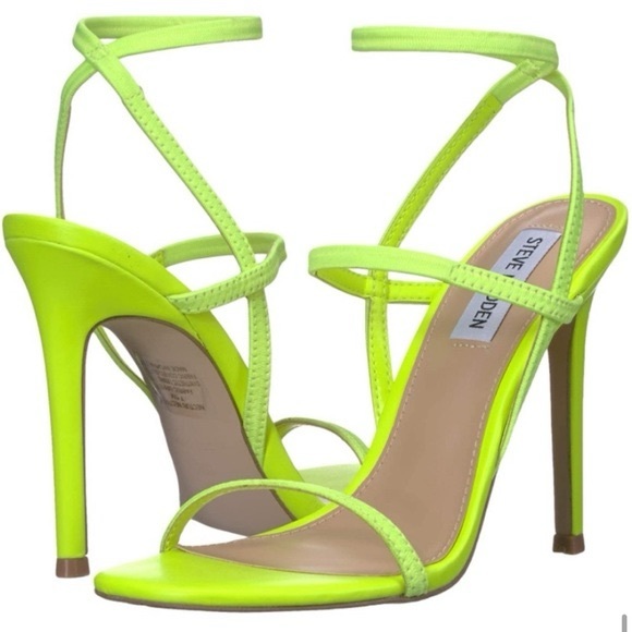 Steve Madden | Shoes | Steve Madden Nectur Neon Yellow Green Strappy ...